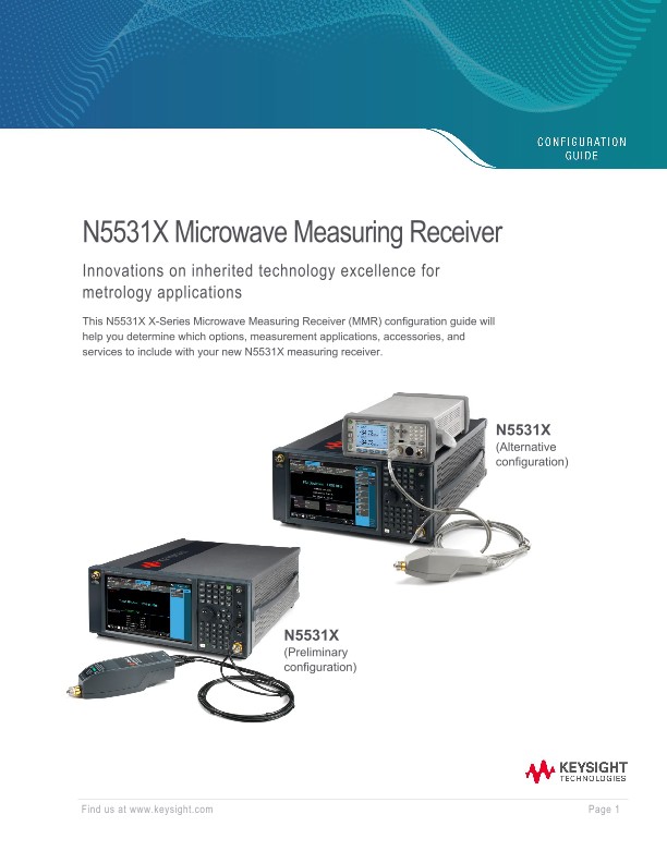 N5531X Microwave Measuring Receiver PDF Asset Page | Keysight